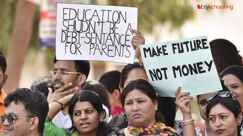 Parents protest against fee hike at a school in Gr | Ezyschooling